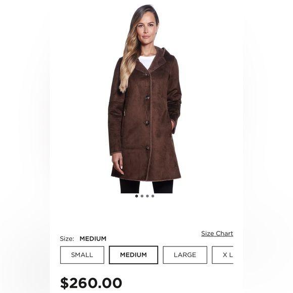 Gallery | Jackets & Coats | Womens Gallery Hooded Fauxsuede Brown Coat ...